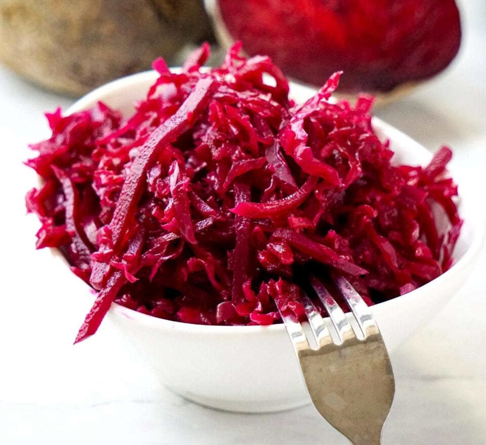 Beetroot And Carrot Salad With Creamy Dressing