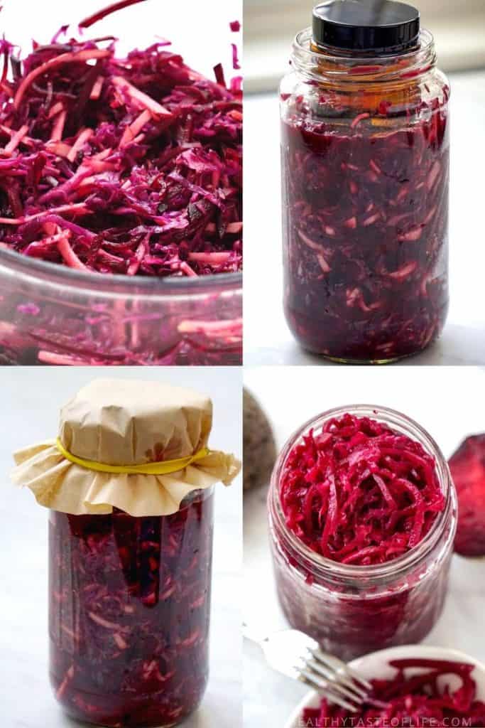 Fermented Beets + Cabbage (Probiotic Rich Beetroot Sauerkraut)
