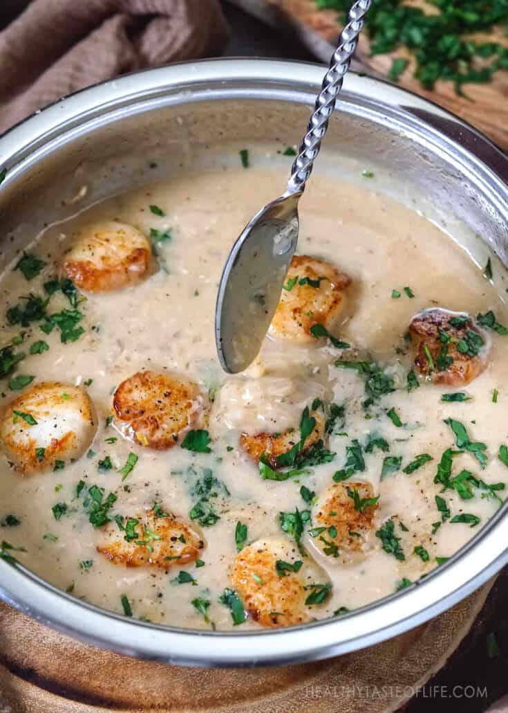 Whole30 Scallops In A Dairy Free Cream Sauce