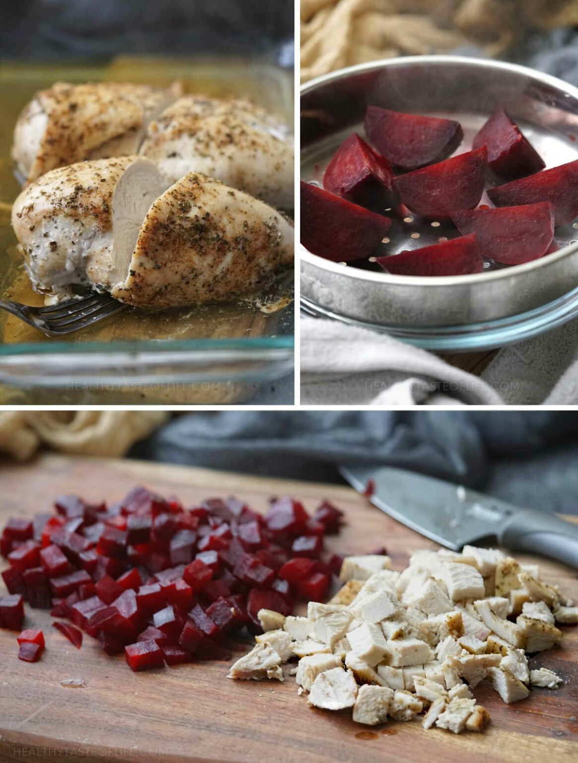 Chicken Beet Salad With Avocado Dressing (High Protein)