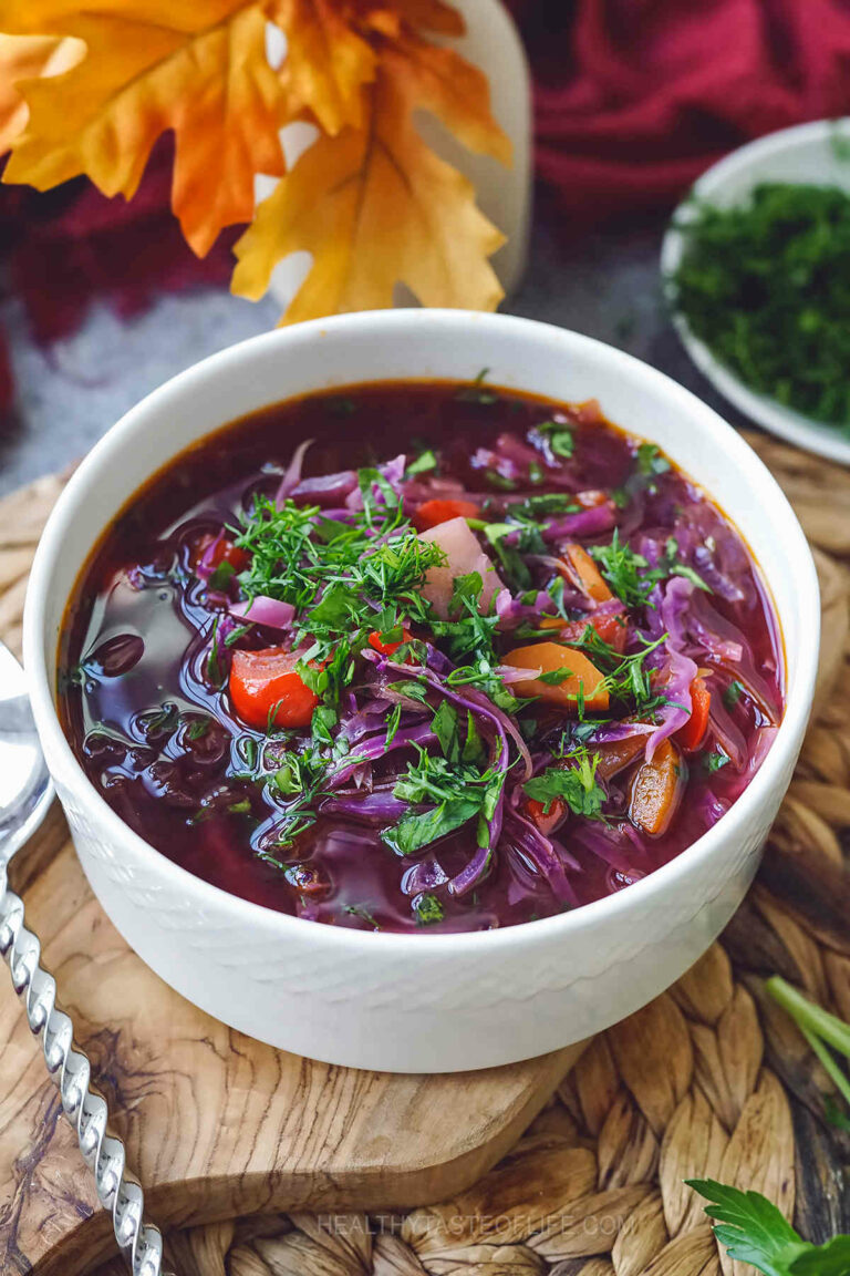 Healthy Red Cabbage Soup | Sweet & Sour